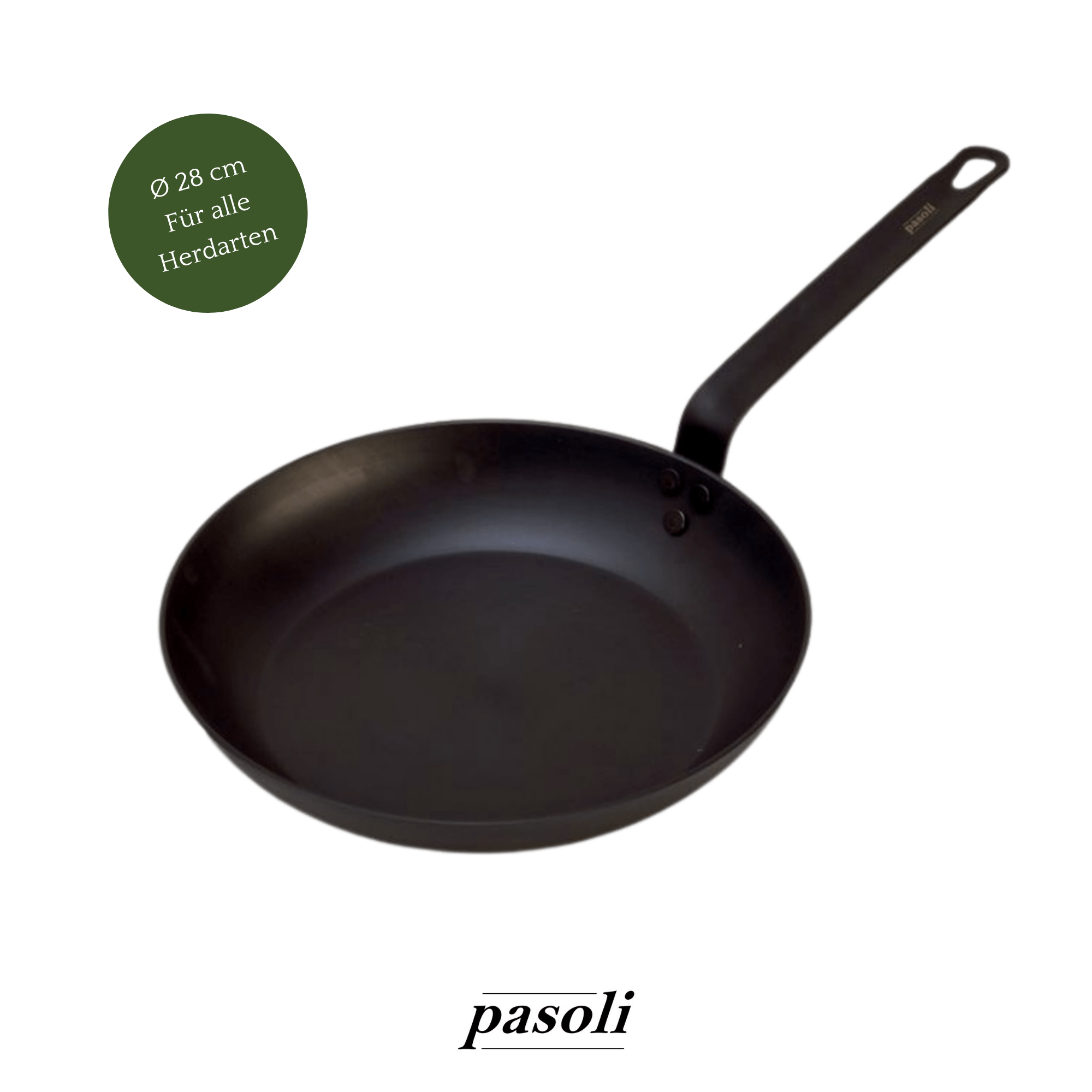 pasoli Bratpfanne 28cm - Carbonstahl Bratpfanne für alle Herdarten ...